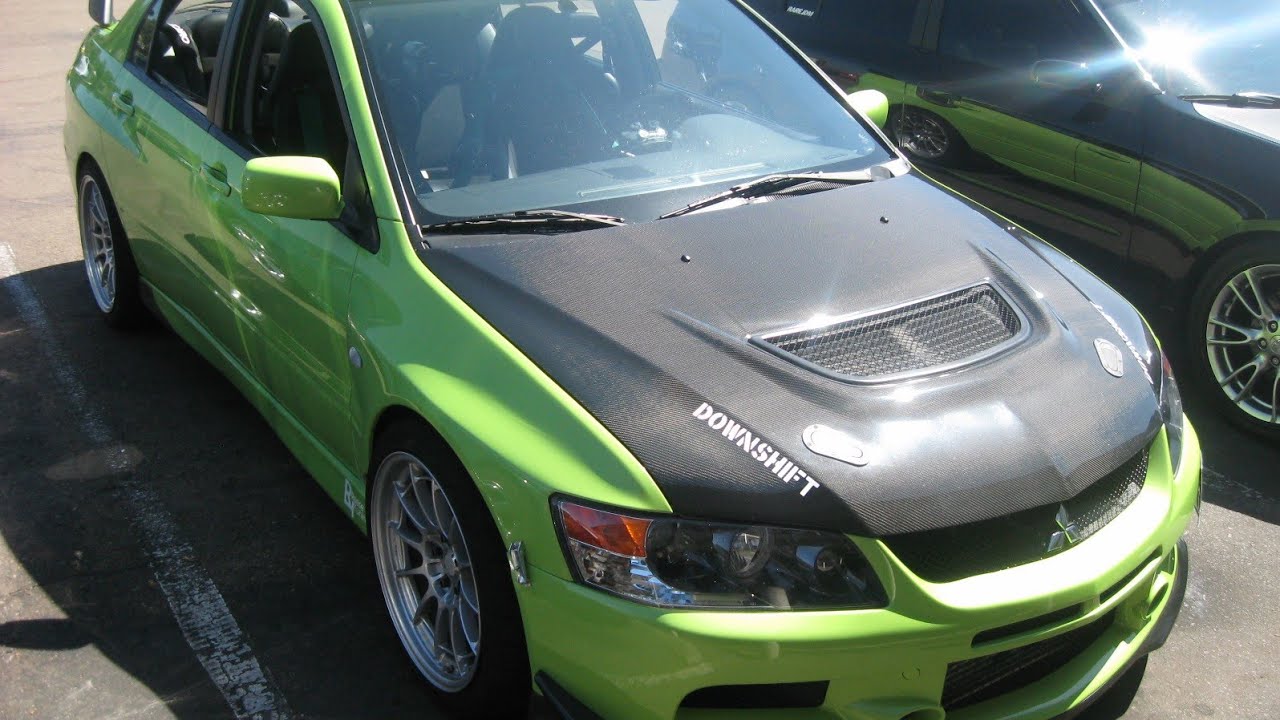 Green Mitsubishi Tuned Lancer Evo IX Movie - YouTube