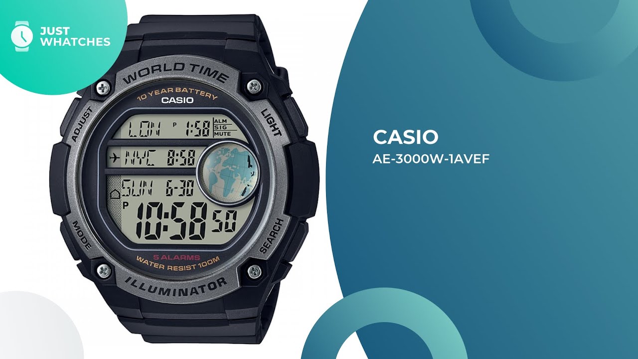 Unique Casio AE-3000W-1AVEF Watches for Men Review 360°, Features ...