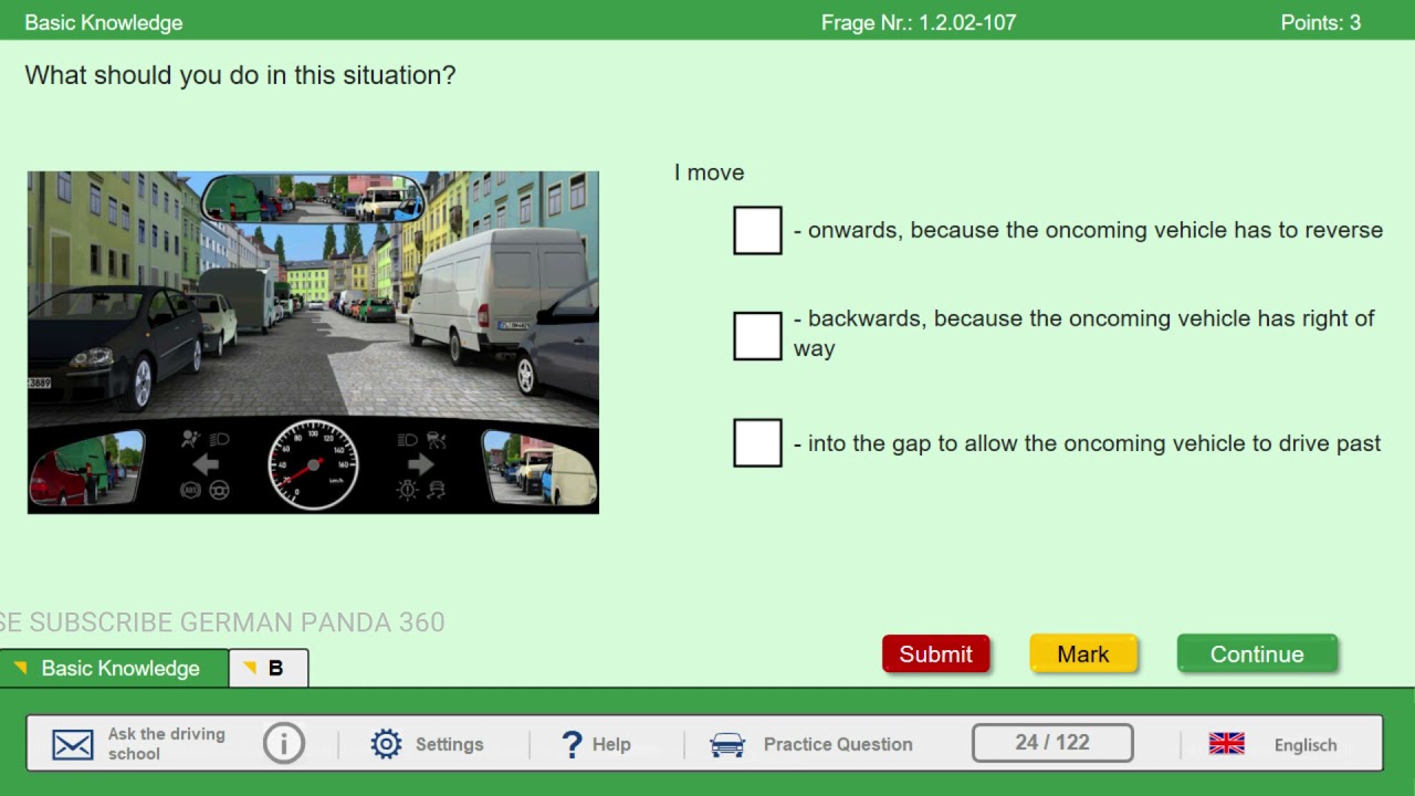 24 German Driving License Class B Theory Exam Practical Licence Test ...