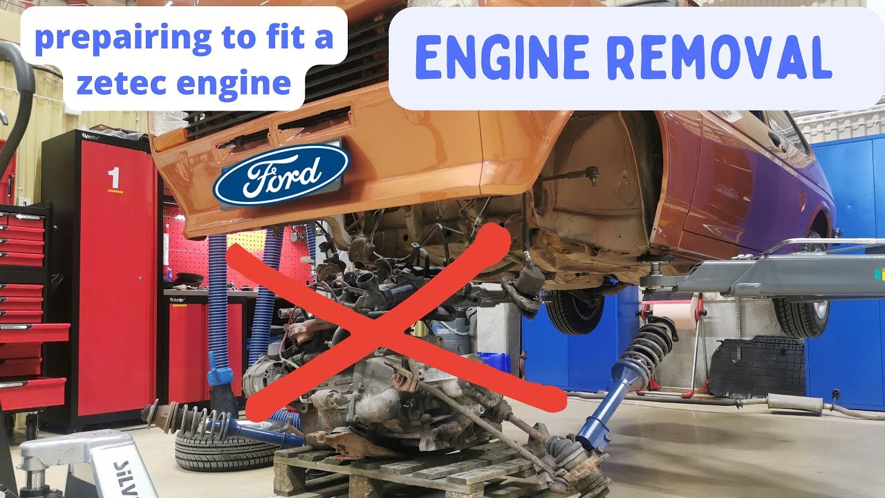 Removing the engine from my Ford Fiesta Mk1 ready for the new Zetec ...