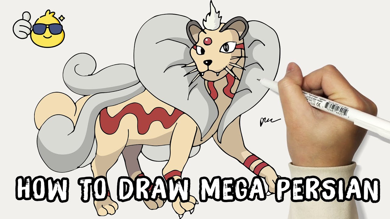 How to Draw Pokemom Mega Persian Step by Step | Fanart - YouTube