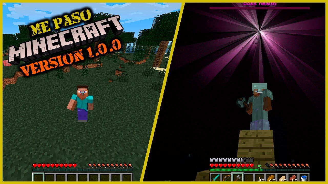 Me paso Minecraft pero es la version 1.0.0 | ByArcano - YouTube
