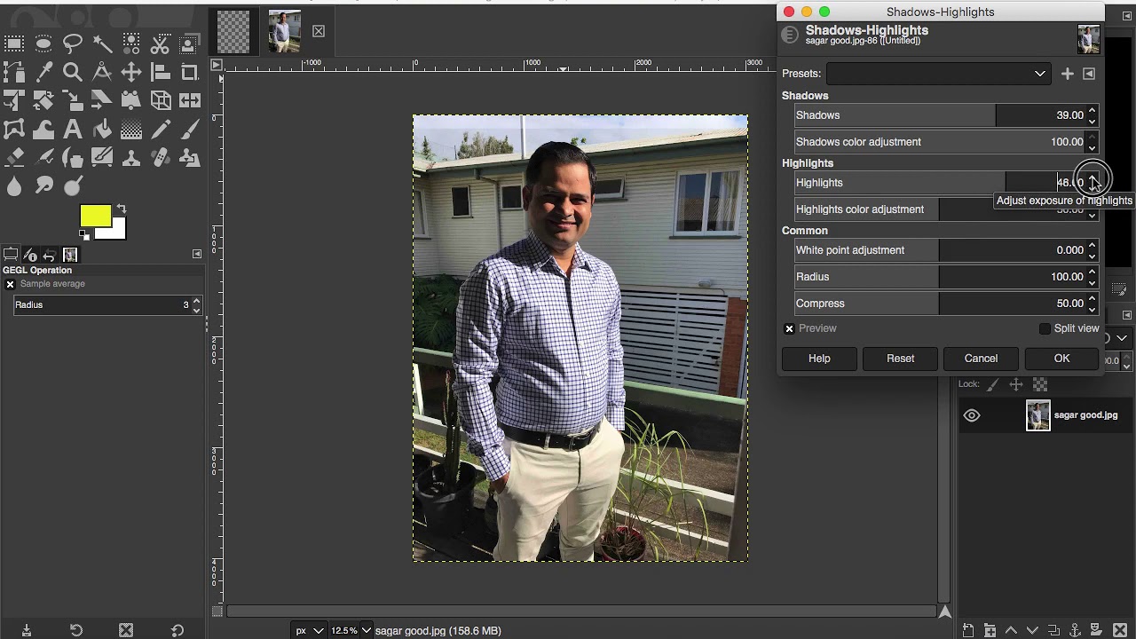 How to increase brightness of photo or image in GIMP | Color saturation ...