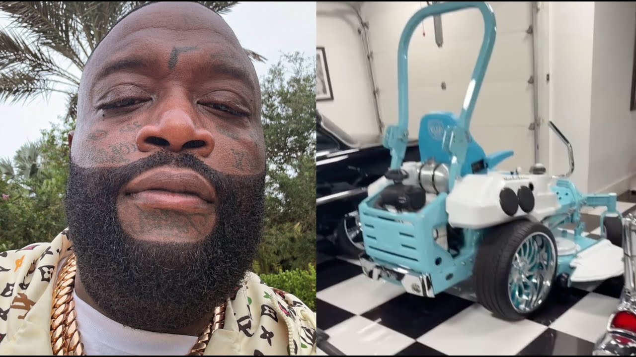 Rick Ross Shows How Expensive The Rims On His Lawn Mower Are - YouTube