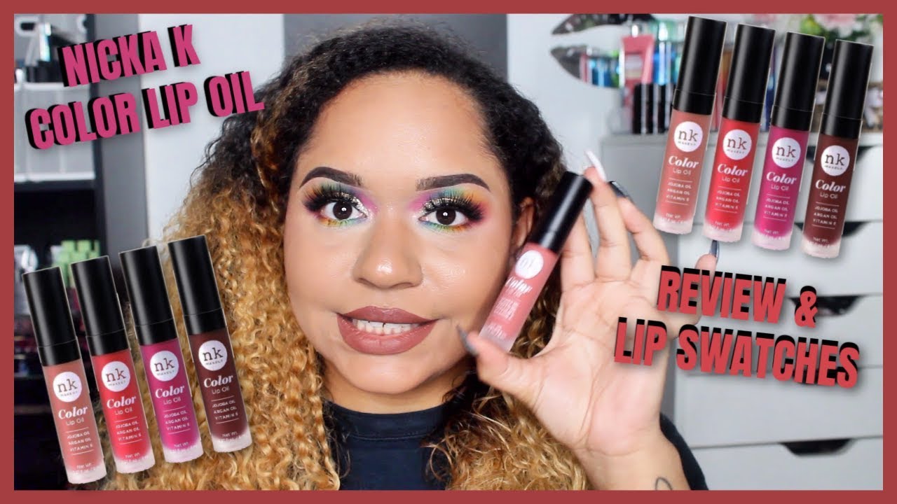 NICKA K COLOR LIP OIL SWATCHES 💋 | Micaylah - YouTube