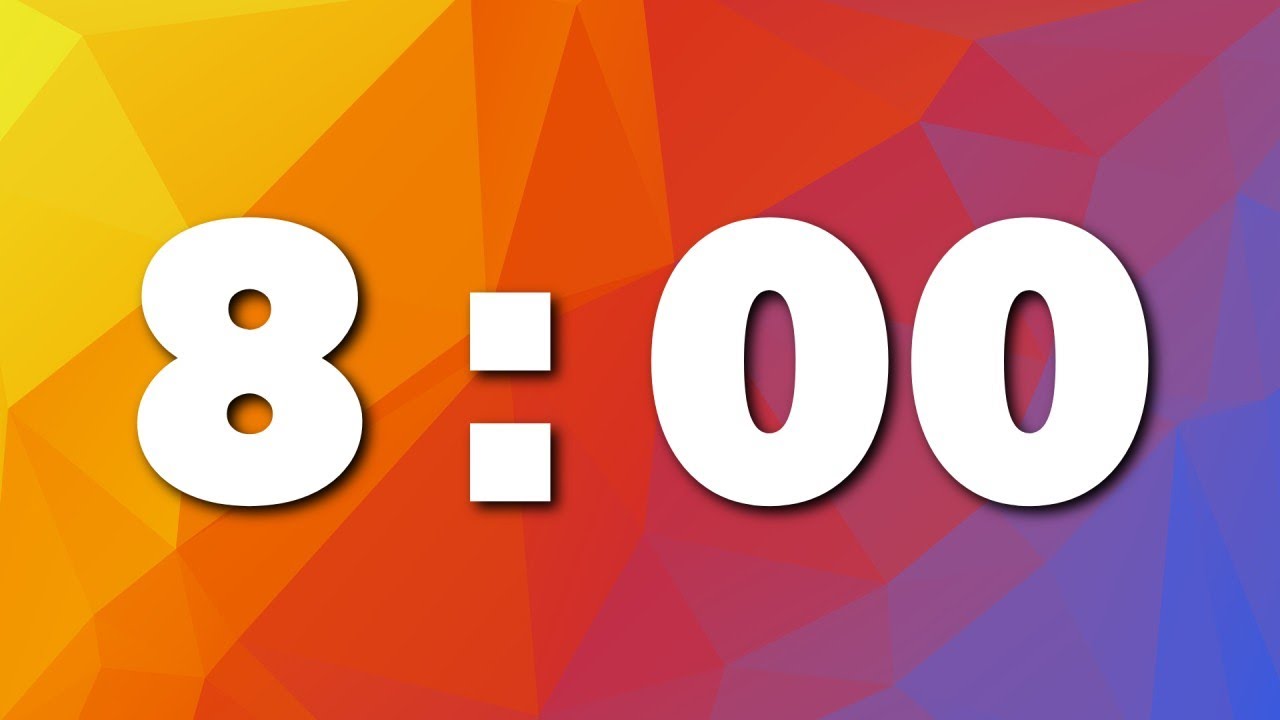 [ 8:00 ] Low poly geometric countdown timer - Reds, Yellows & Blues - YouTube
