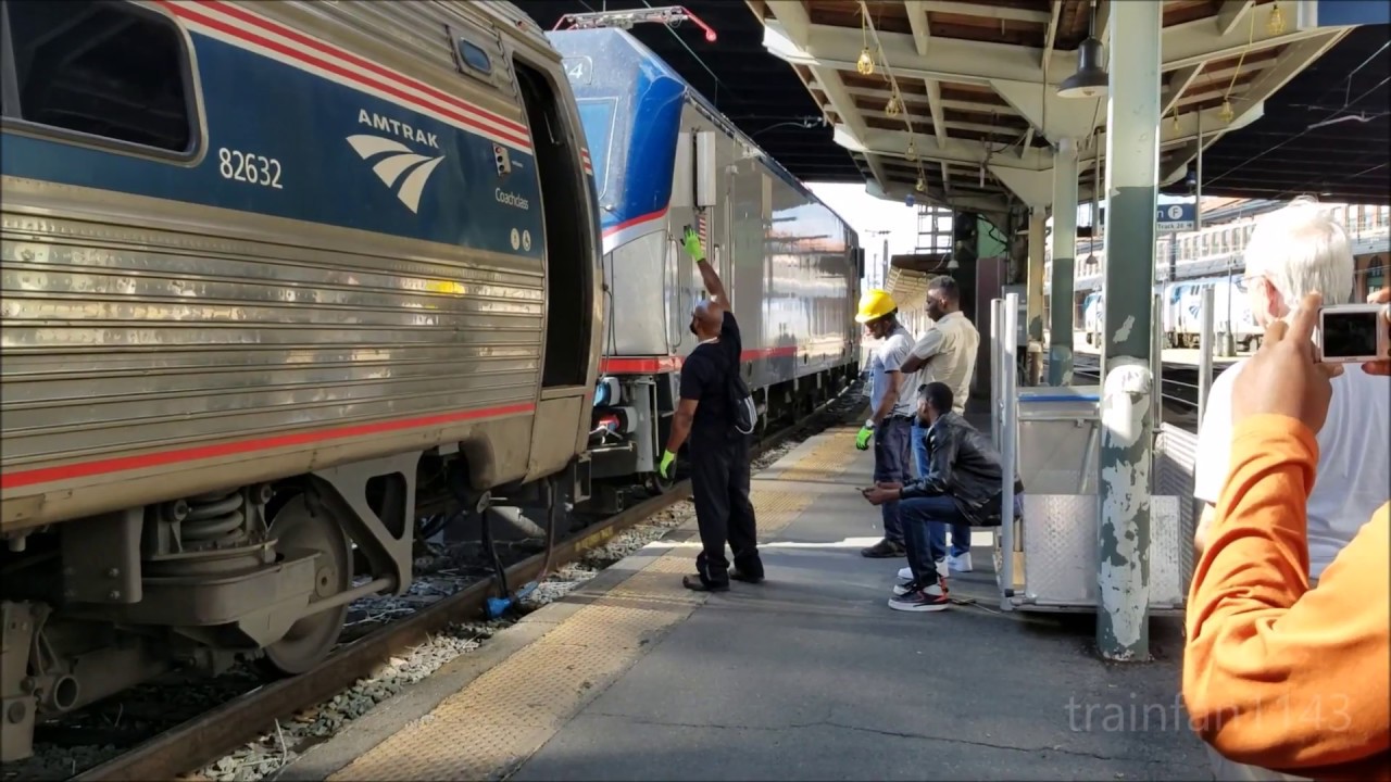 Amtrak Carolinian 80 Engine Switch in Washington DC - Union Station 6 ...
