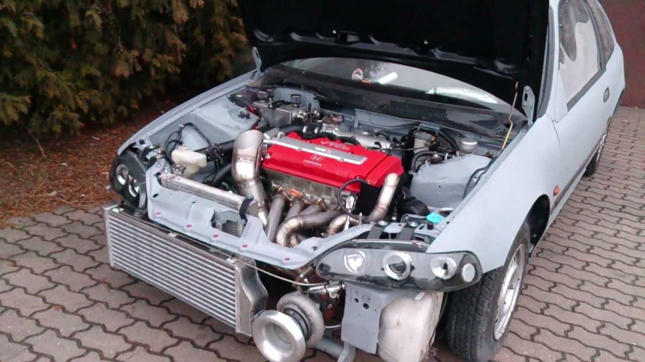 B18C6 Turbo Drag Civic Start - YouTube