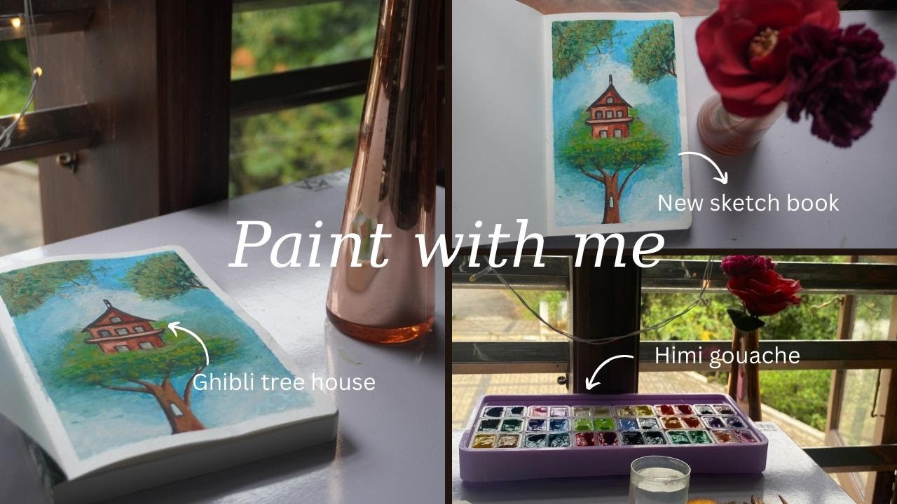Painting a tree house | Himi Gouache | Ohuhu Markers | First Painting ...