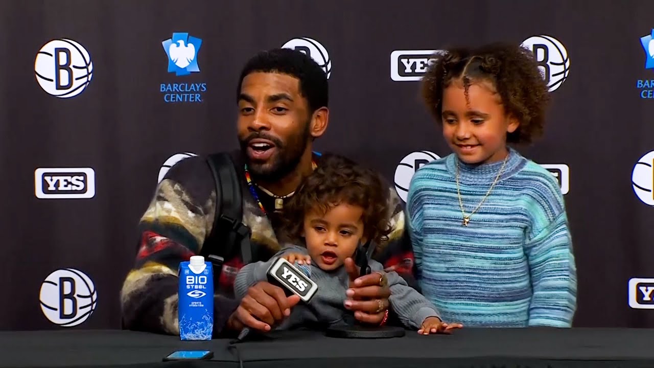Nets star Kyrie Irving's son interrupts postgame press conference 😂 ...