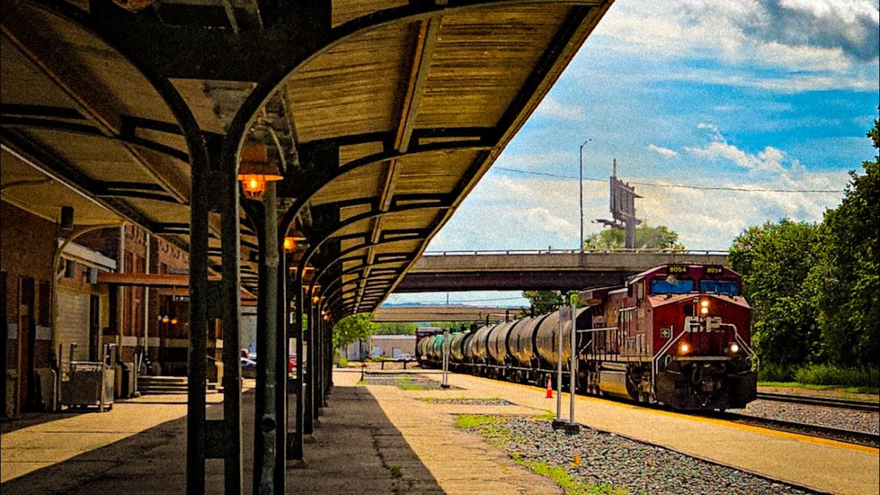 CPKC 248 on 6/28/25 chugging past the La Crosse Amtrak station. - YouTube