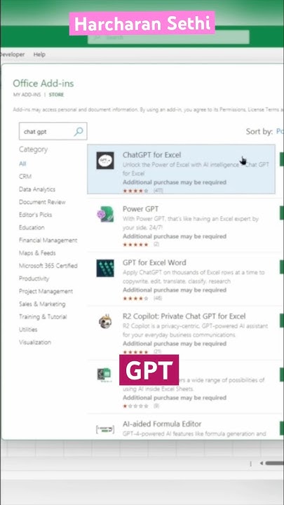 Excel + Chat GPT = Magic! 🤯 Try this Out! #aiExcel #chatgpt #exceltips #exceltricks #ai #office ...