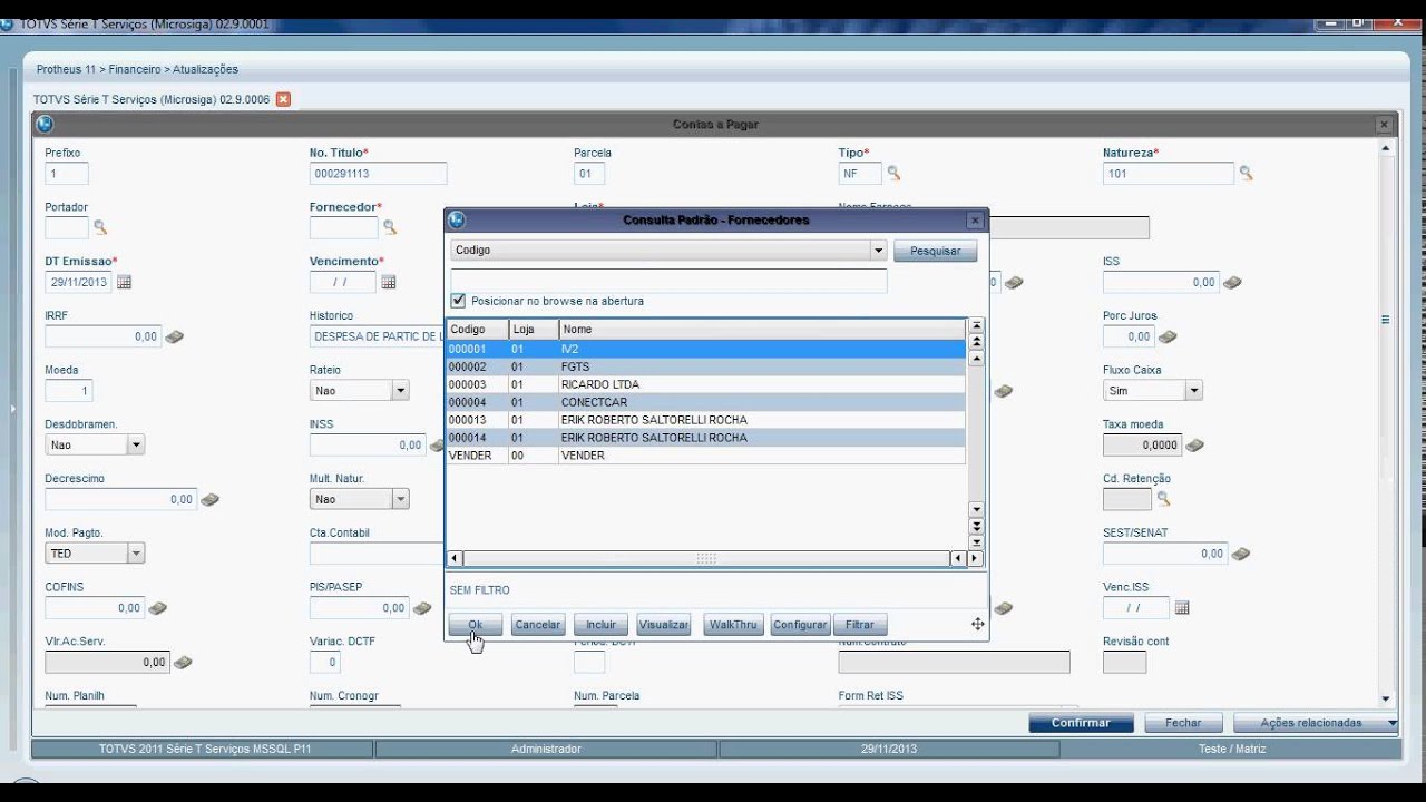 Criação de Pagamento Antecipado no módulo Financeiro do Totvs Microsiga ...
