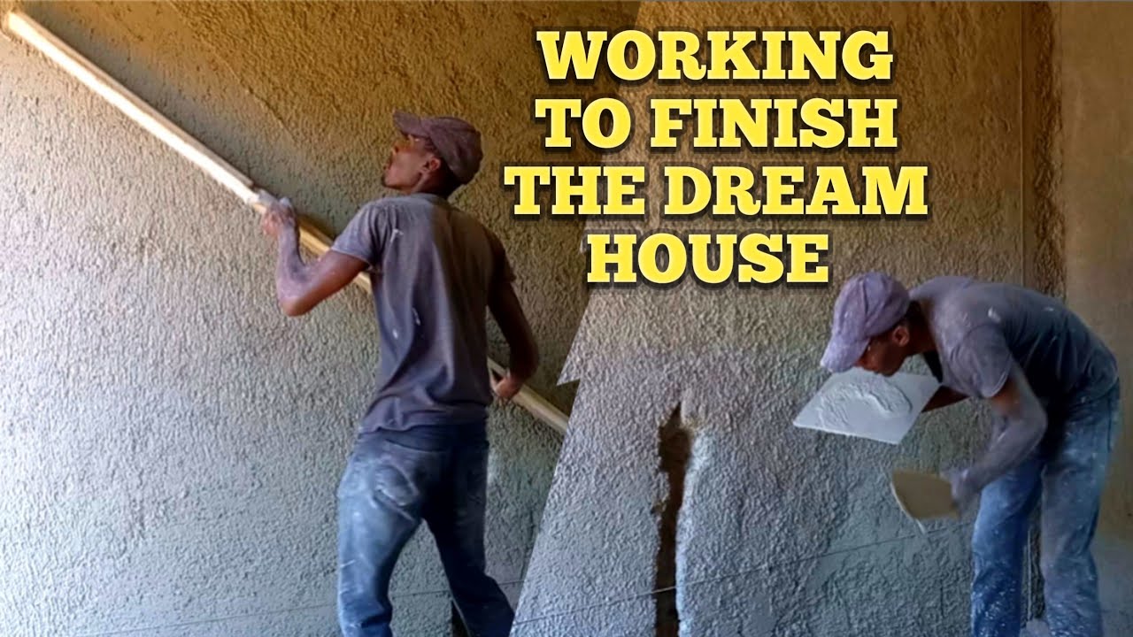 ROUGH CASTING THE 2ND BEDROOM ON THE DREAM HOUSE BUILDING A HOUSE IN ...