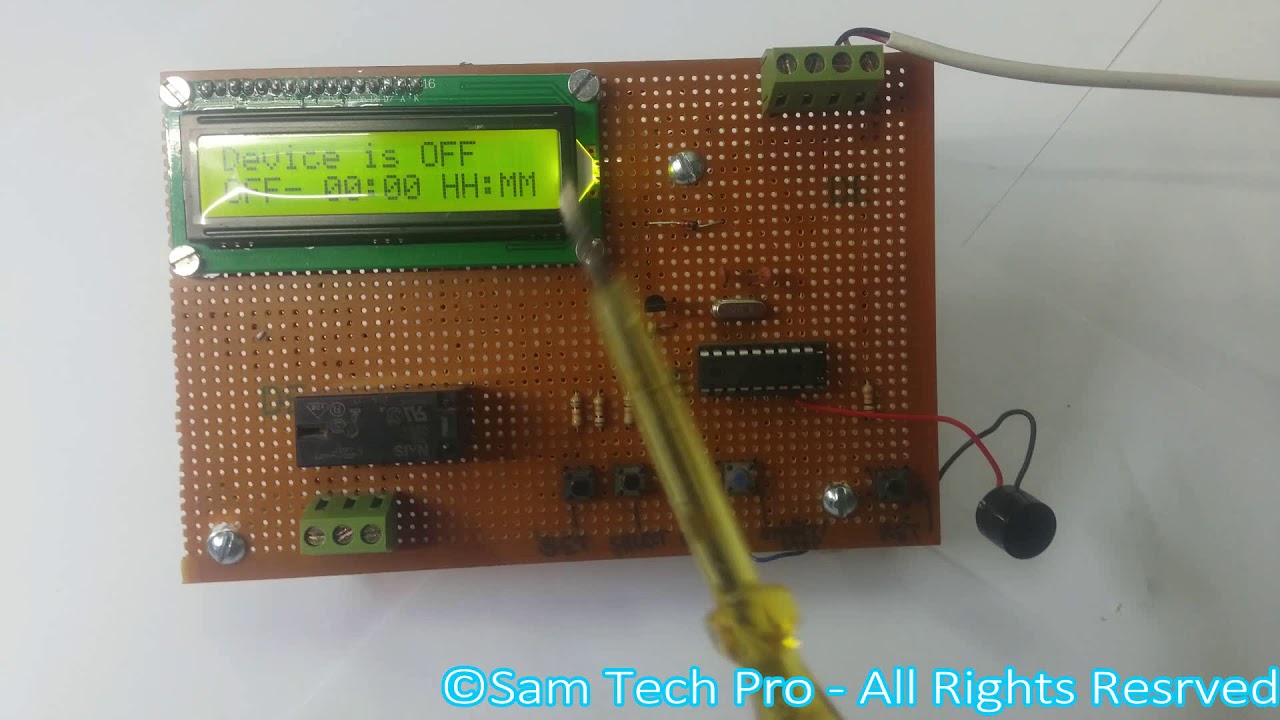 Pic16f628 and 16x2 LCD Programmable Timer Relay - YouTube