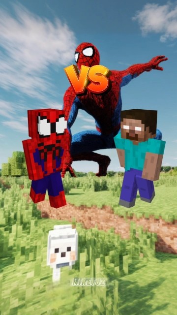 Spider man Vs All mobs #minecraft #trending #herobrine - YouTube