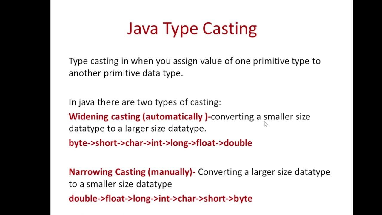 Datatypes in Java and Java Type Casting in Hindi - YouTube