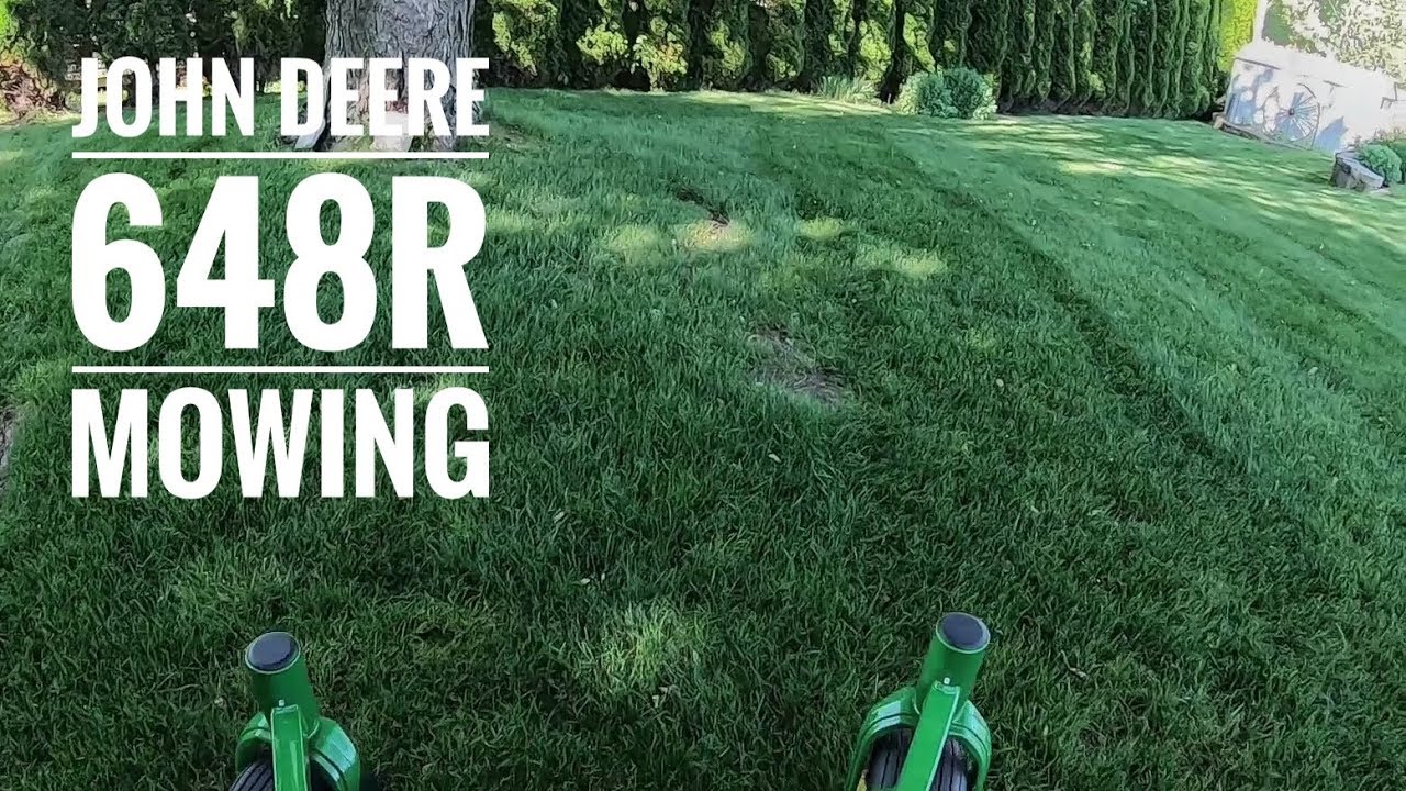 First Mow With the John Deere 648R - YouTube