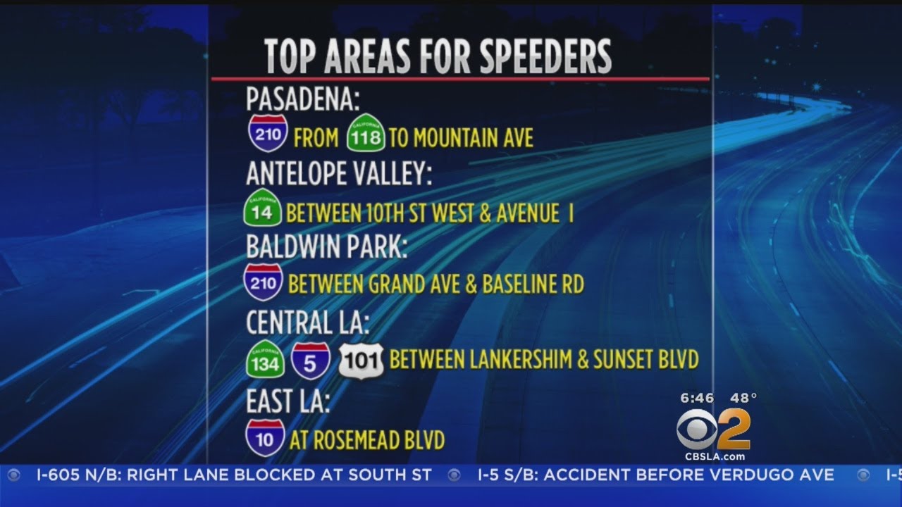 CHP Releases Hot Spots For Speeding Tickets - YouTube