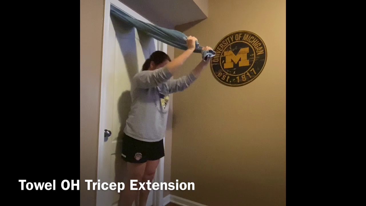 Towel Overhead Tricep Extension - YouTube