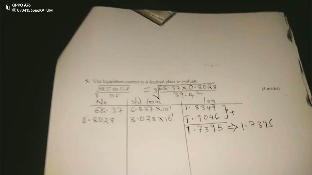 USE OF LOG TABLES TO SOLVE NUMERICAL PROBLEMS. - YouTube
