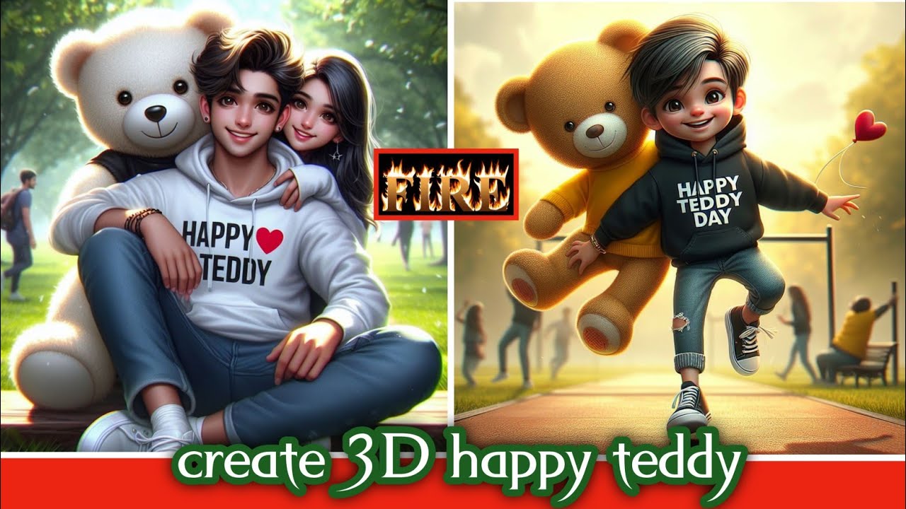 Haw to Create 3D Ai Happy teddy🧸day image creator 2024 happy teddy day ...