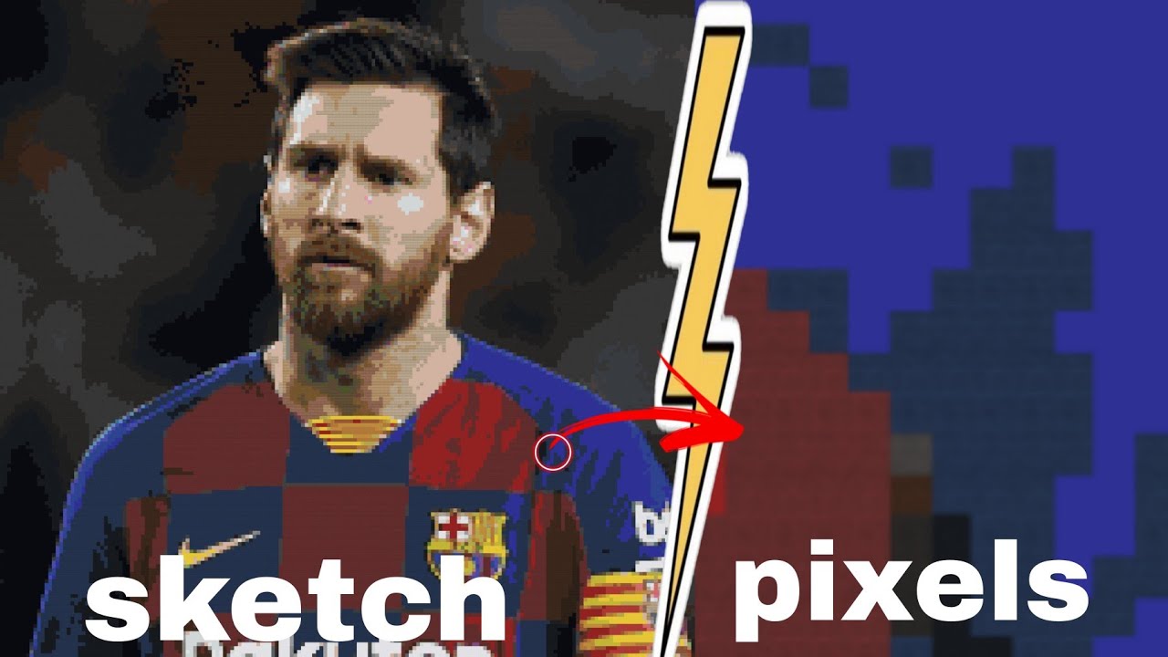 I Make Pixel Art Of Lionel Messi in 30k Pixels #messi - YouTube