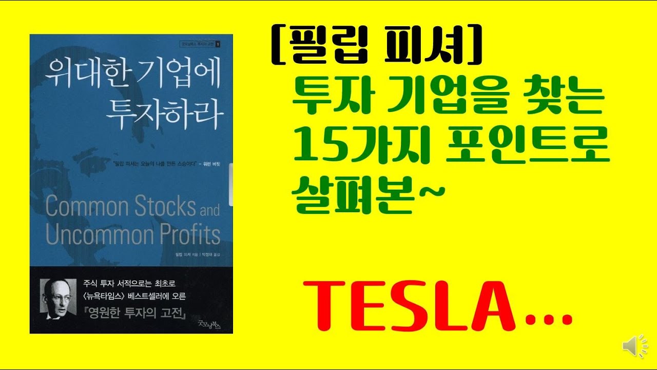 어떤 기업에 투자 할 것인가 필립 피셔의 위대한 기업에 투자하라에서 투자 기업을 찾는 15가지 포인트로 살펴본~ 테슬라