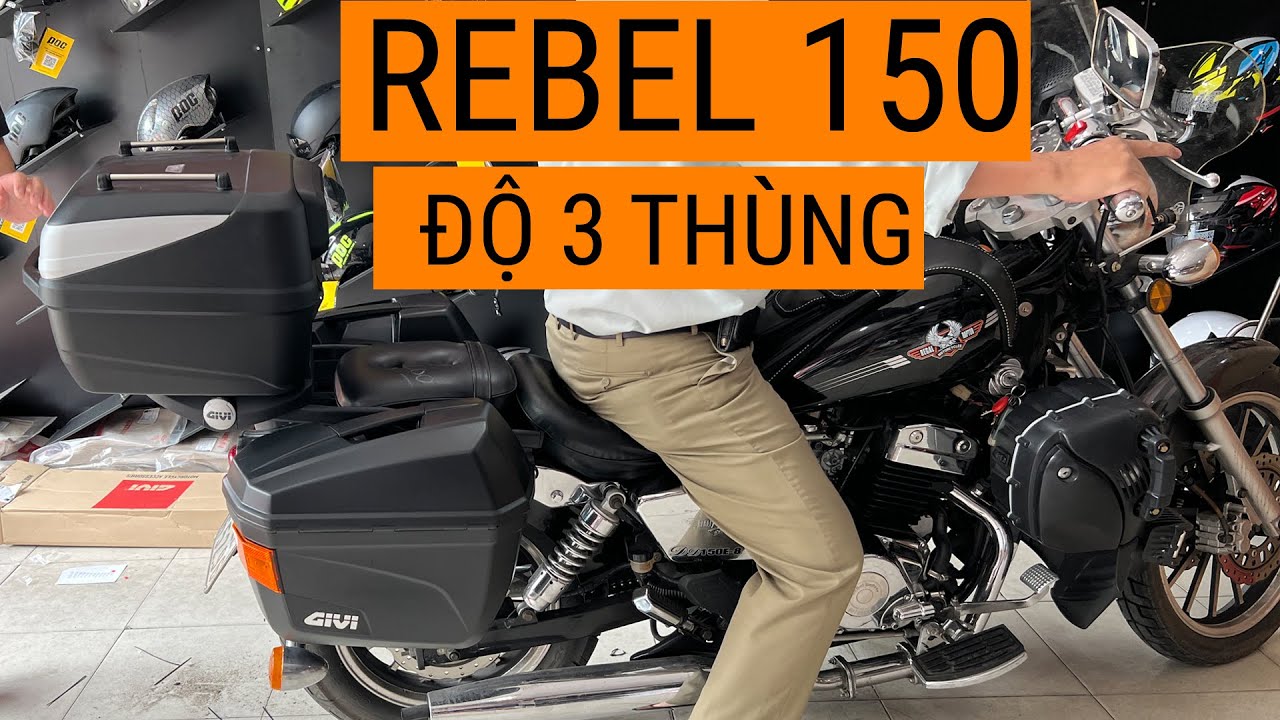 Rebel 150 Lắp Bộ 3 Thùng Givi Chính Hãng - Yohe Shop - YouTube