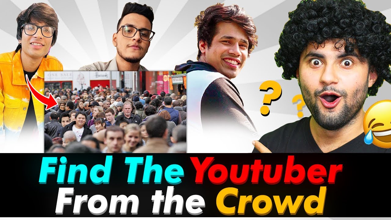Find The Youtuber From The Crowd Challenge - YouTube