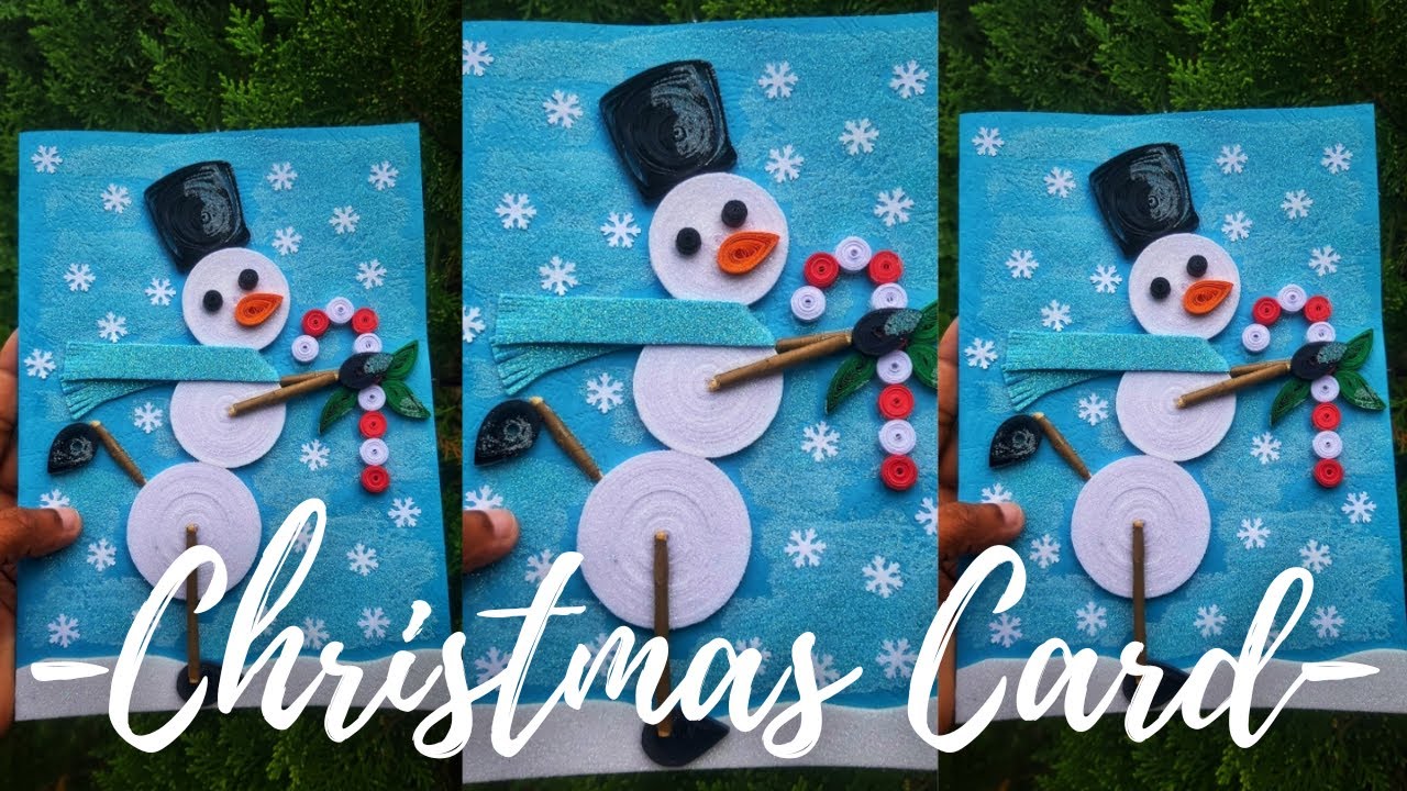 Quilling Snowman christmas card making idea | how to make snowman ...