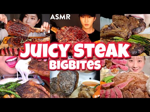 BIGBITES of the JUCIEST STEAK 🥩🔥 ASMR MUKBANG COMPILATION
