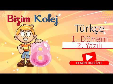 8. SINIF TÜRKÇE 1. DÖNEM 2. YAZILI VİDEO ÇÖZÜMLÜ HAZIRLIK ÇALIŞMASI 2021-2022