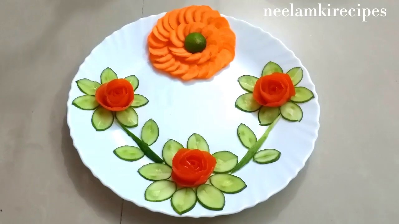 wonderful salad decoration ideas for school students/lunch/Dinner ...