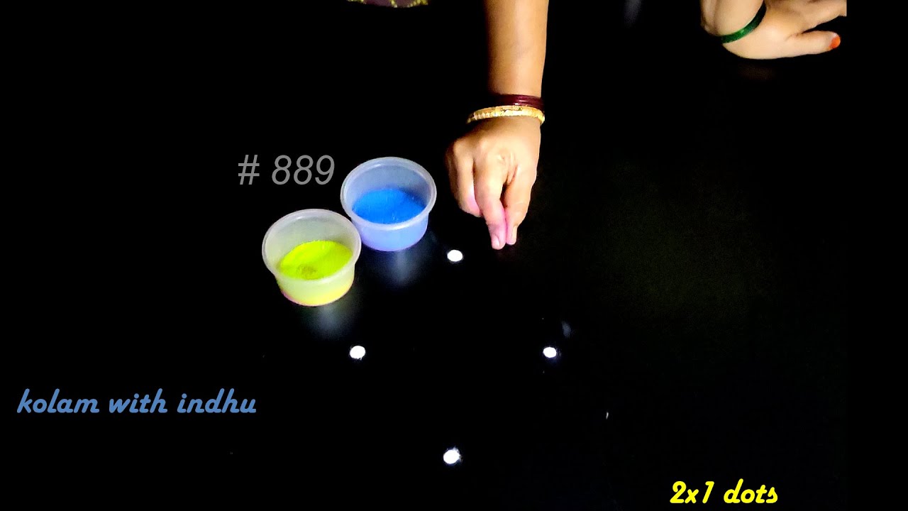 Easy Rangoli | 2x1 dots Beautiful Sunday Kolam | Simple Muggulu Designs ...