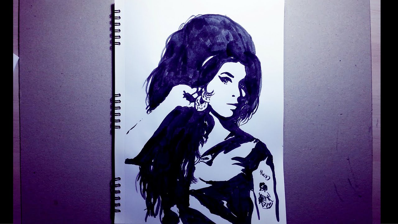 How to draw Amy Winehouse - YouTube