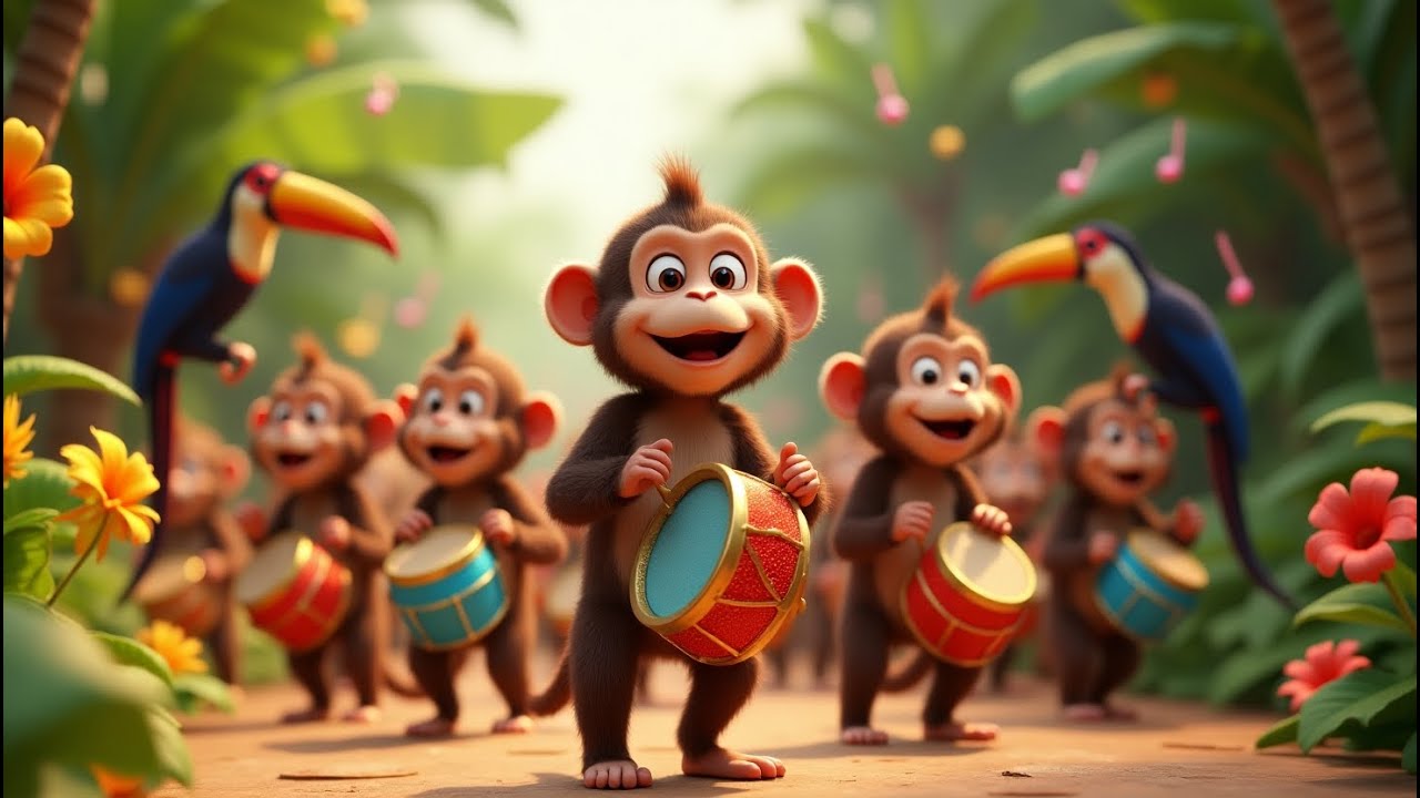 Monkey Parade and the Bouncing Bananas | Fun Nursery Rhyme for Kids ...