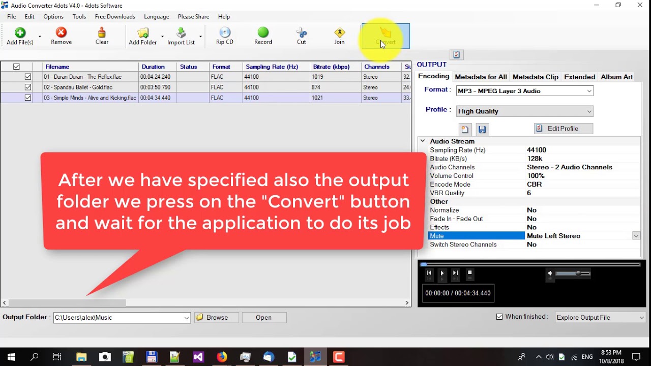 How to mute left or right stereo channel with Audio Converter 4dots ...