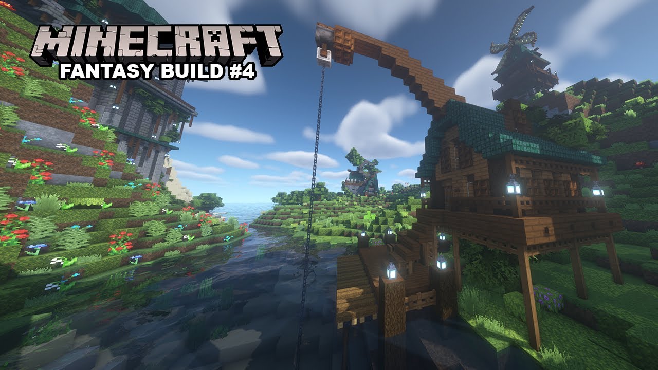 Minecraft Fantasy Build #4 - Fishing Hut - YouTube