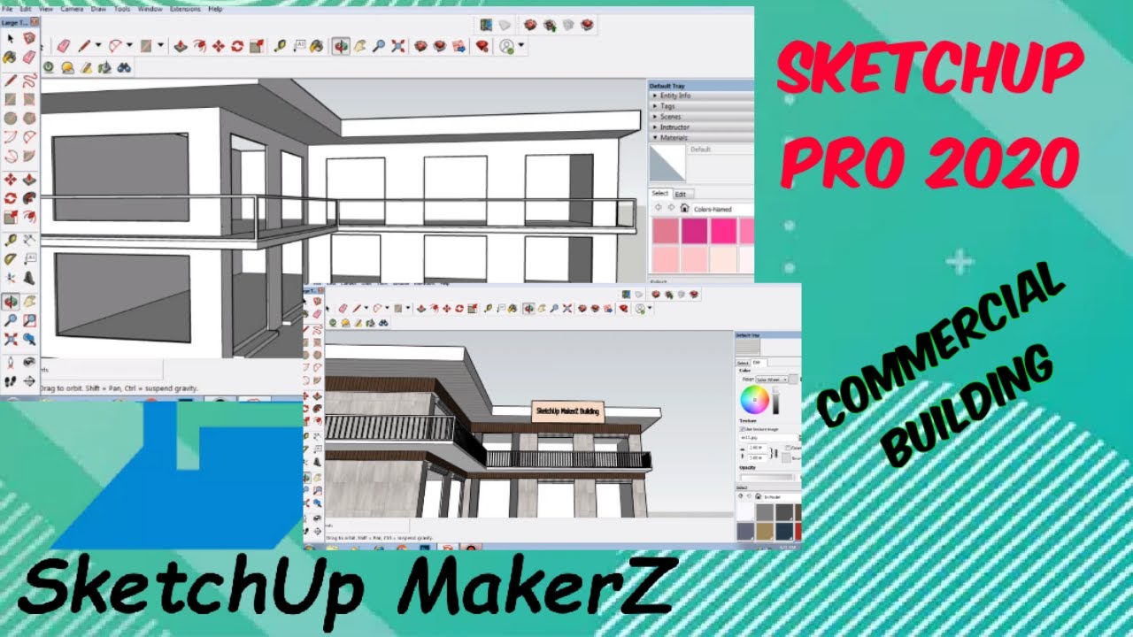 Simple Commercial Building on SketchUp - YouTube