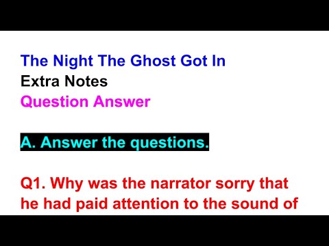 The Night The Ghost Got In | Extra Notes | Question Answer | Gulmohar ...