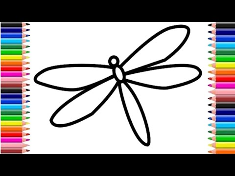 How to Draw a Dragonfly Step by Step|Easy Dragonfly Drawing Tutorial ...