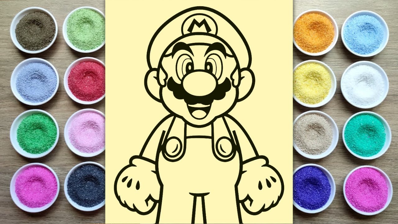 Sand painting & coloring Super Mario Bros - YouTube