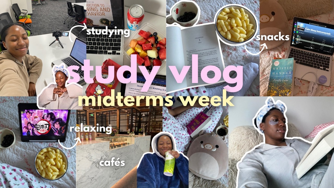 midterms week in my life | studying, reading & more 📖 ꨄ - YouTube