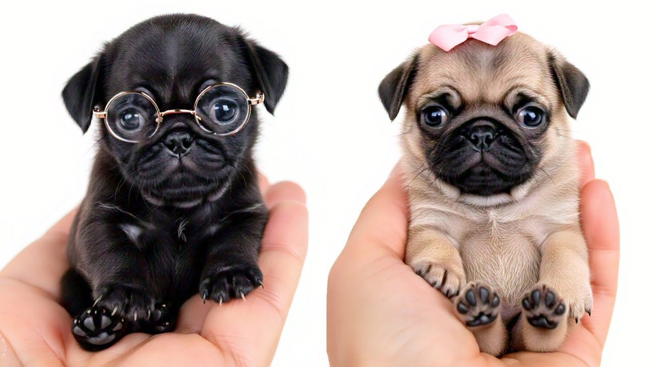 Mini Pugs, Big Cuteness! 🐾🐶 Tiny Pugs in the Palm of Your Hand! - YouTube