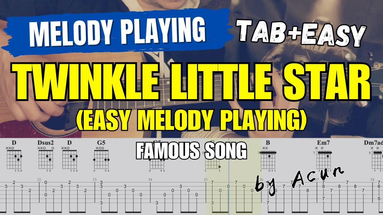 Twinkle twinkle little star (EASY Melody playing) | Fingerstyle Guitar ...