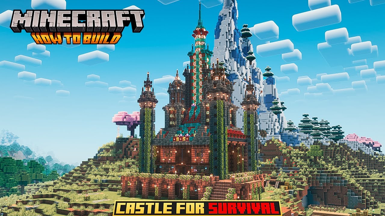 How to Build a Small Castle for Survival Minecraft Tutorial - YouTube