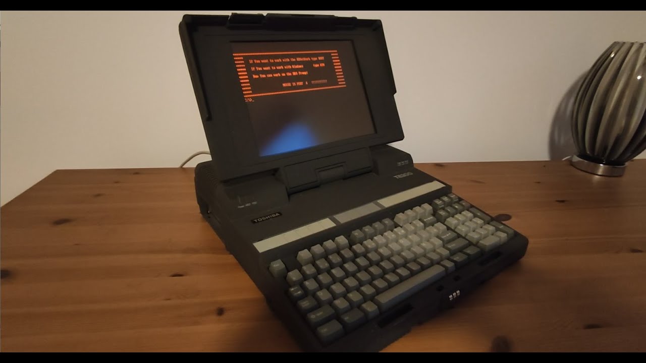 Old computer boot up - Toshiba T5200 - win 3.1 - YouTube