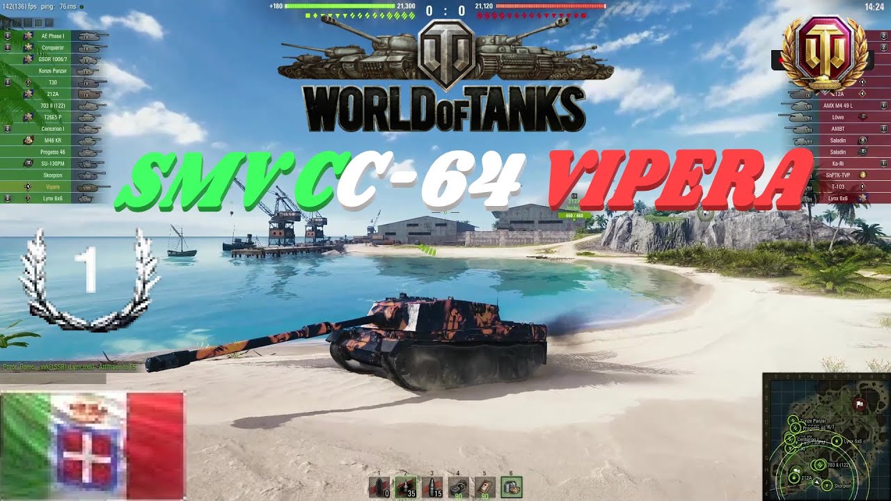World of Tanks - Oyster Bay - SMV CC-64 Vipera. (WOT) - YouTube