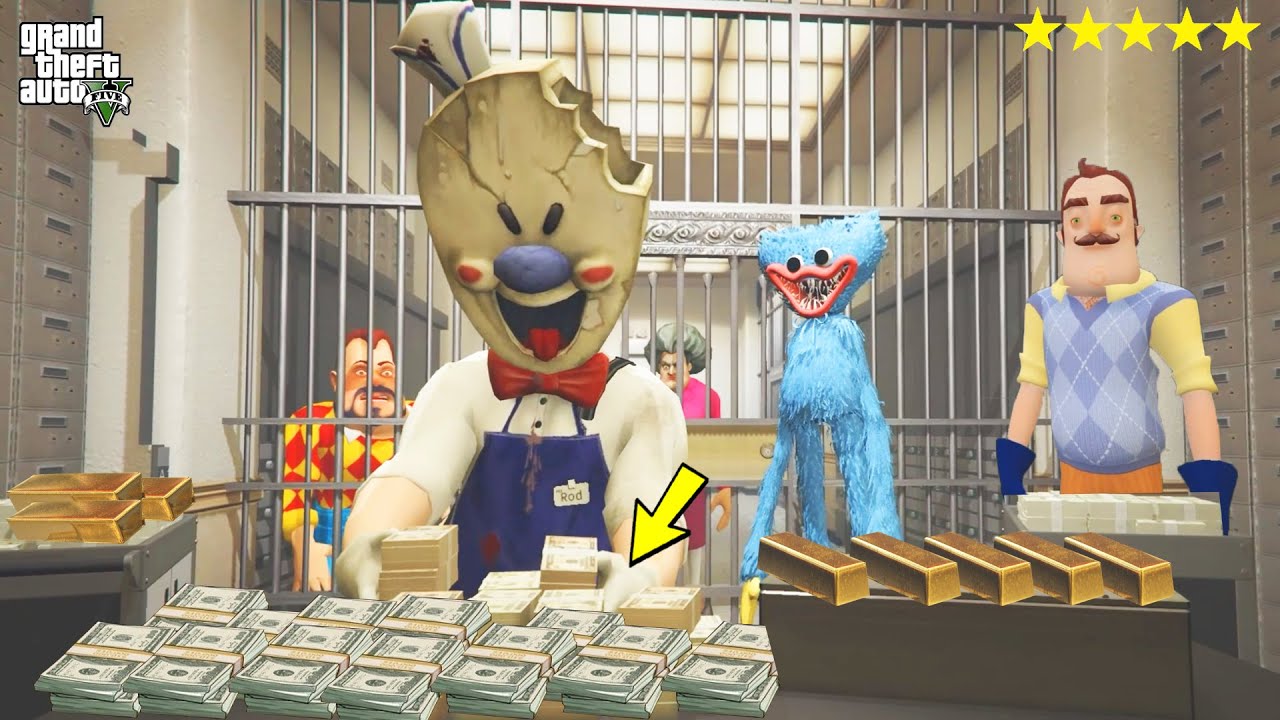 ACEMİ HIRSIZLAR BANKA SOYGUNUNDA 😱 GTA 5 Dark Riddle - Scary Teacher ...